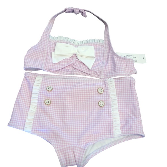 Janie and Jack | Swim | Nwt Janie Jack Sz Pink White Retro Gingham 2 Pc ...